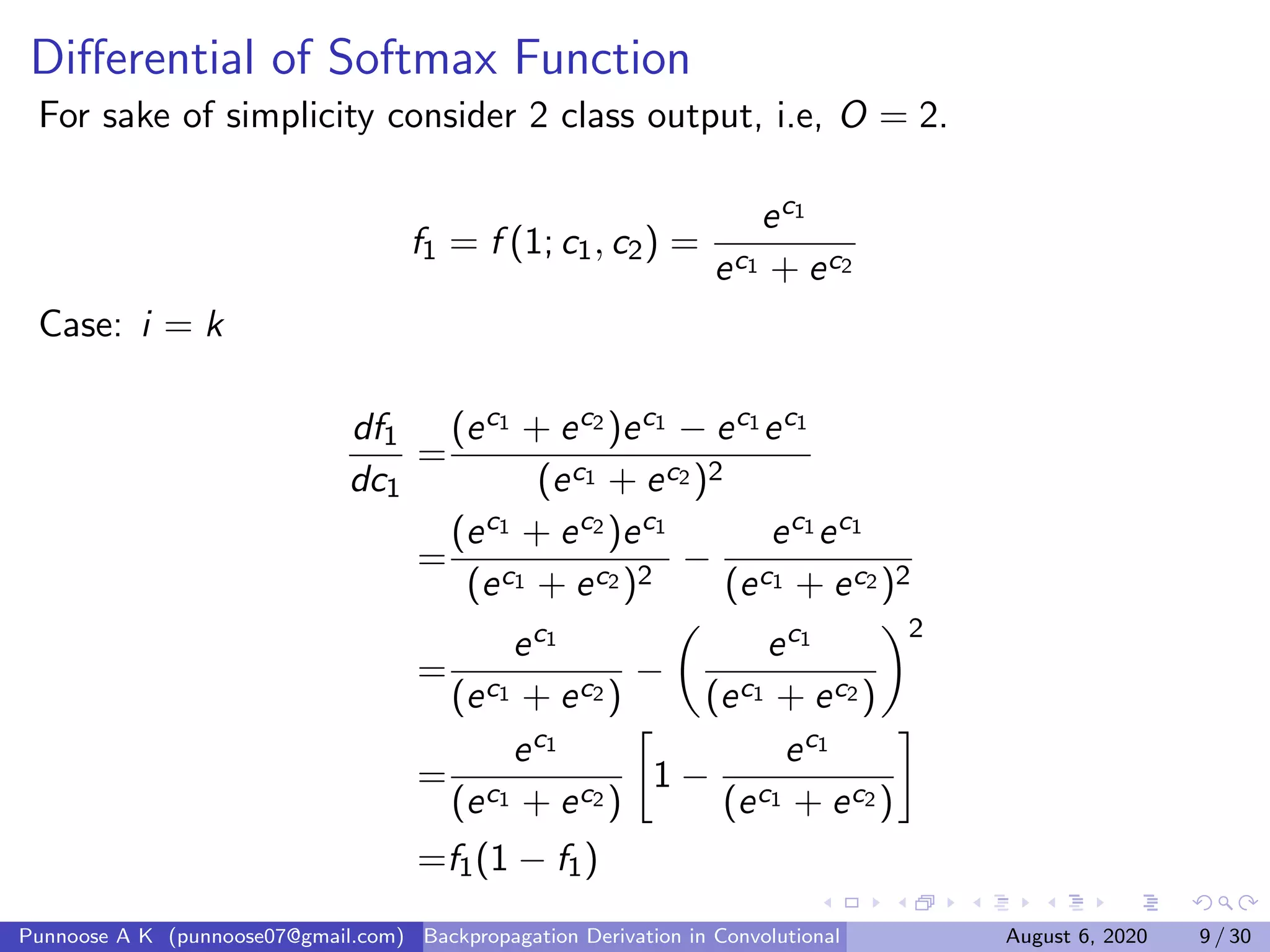 Convolutional Neural Network Backpropagation Derivation Ppt