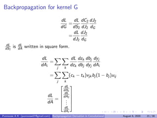 Convolutional neural network backpropagation derivation | PPT