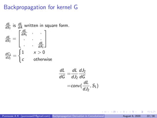Convolutional neural network backpropagation derivation | PPT
