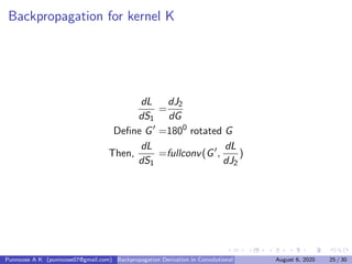 Convolutional neural network backpropagation derivation | PPT