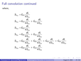 Convolutional neural network backpropagation derivation | PPT