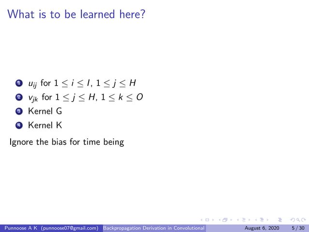 Convolutional Neural Network Backpropagation Derivation Ppt