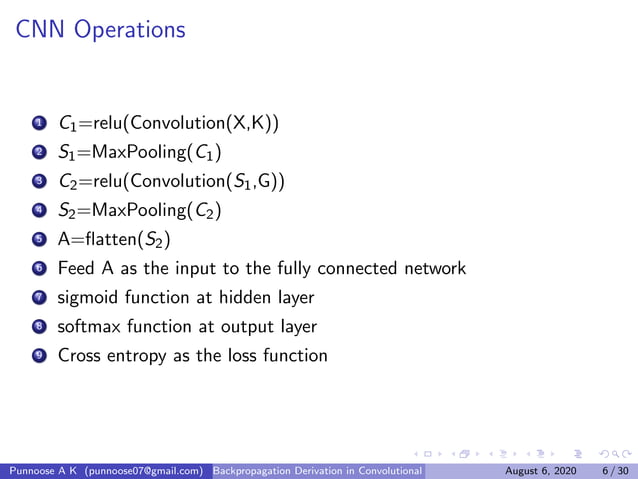 Convolutional Neural Network Backpropagation Derivation Ppt