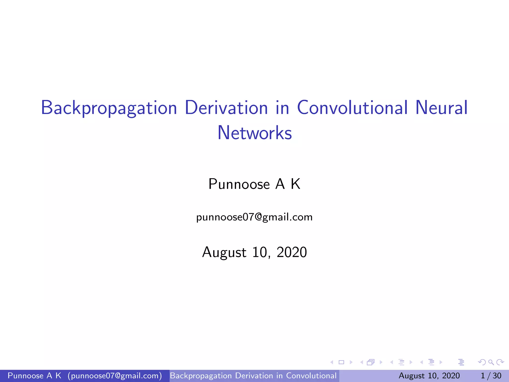 Cnn backpropagation derivation | PDF