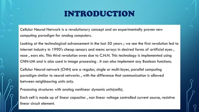 Cellular neural network power point presentation | PPT