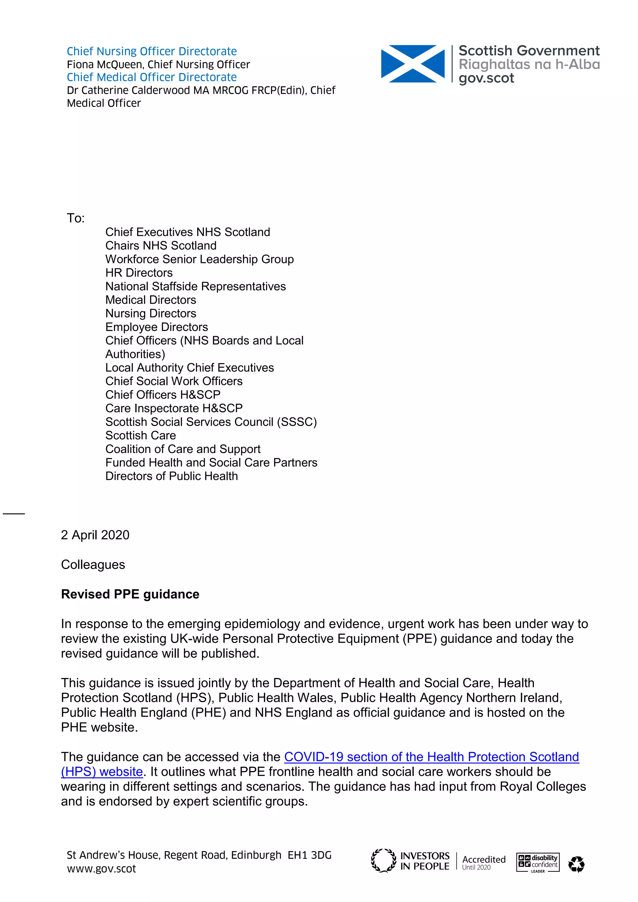 Revised PPE Guidance | PDF