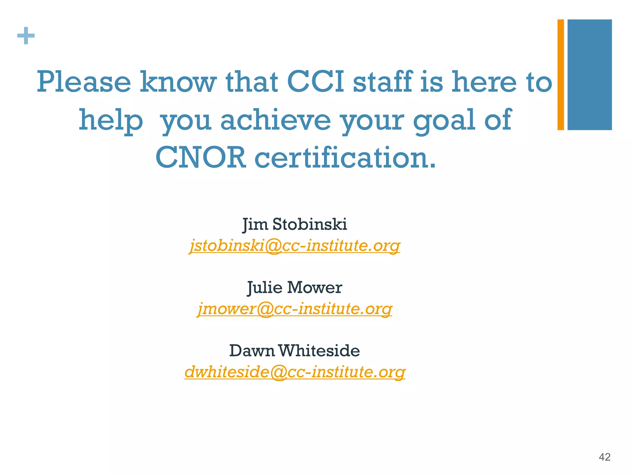 CNOR Certification: Pathway to Excellence | PDF