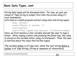 Introduction to Procedural Programming in C++ | PPT