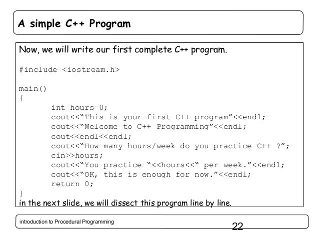 Introduction To Procedural Programming In C