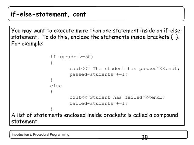 Introduction to Procedural Programming in C++