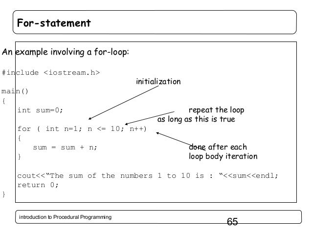 Introduction to Procedural Programming in C++