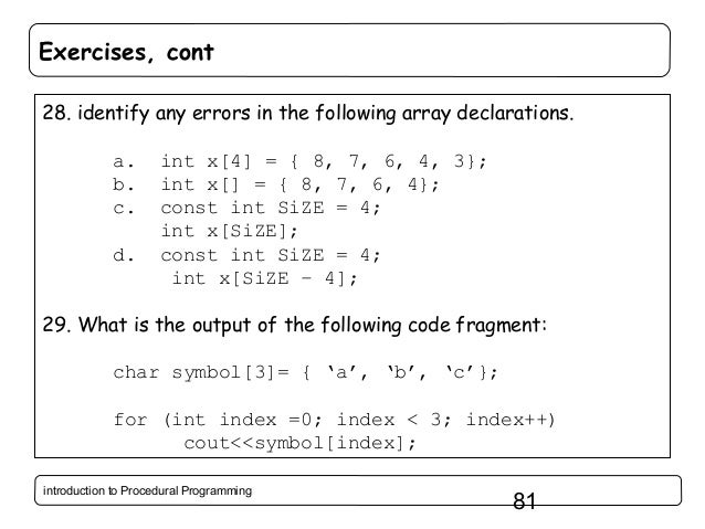 Introduction to Procedural Programming in C++