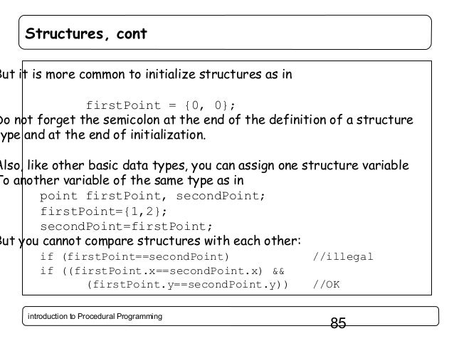 Introduction to Procedural Programming in C++