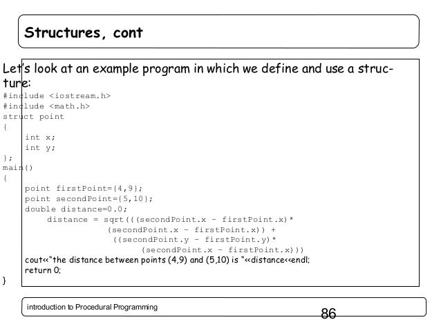 Introduction to Procedural Programming in C++