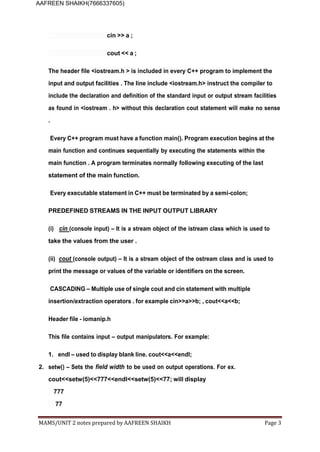 c++ notes.docx BASIC C++ PROGRAMMING NOTES | DOCX