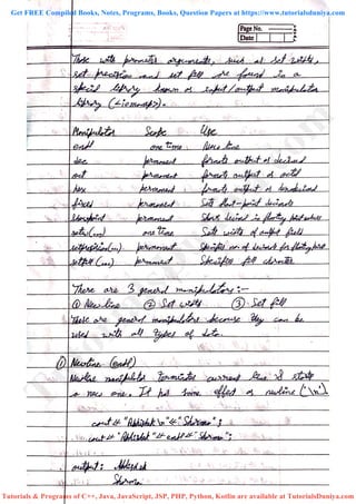 C++ notes tutorials duniya | PDF