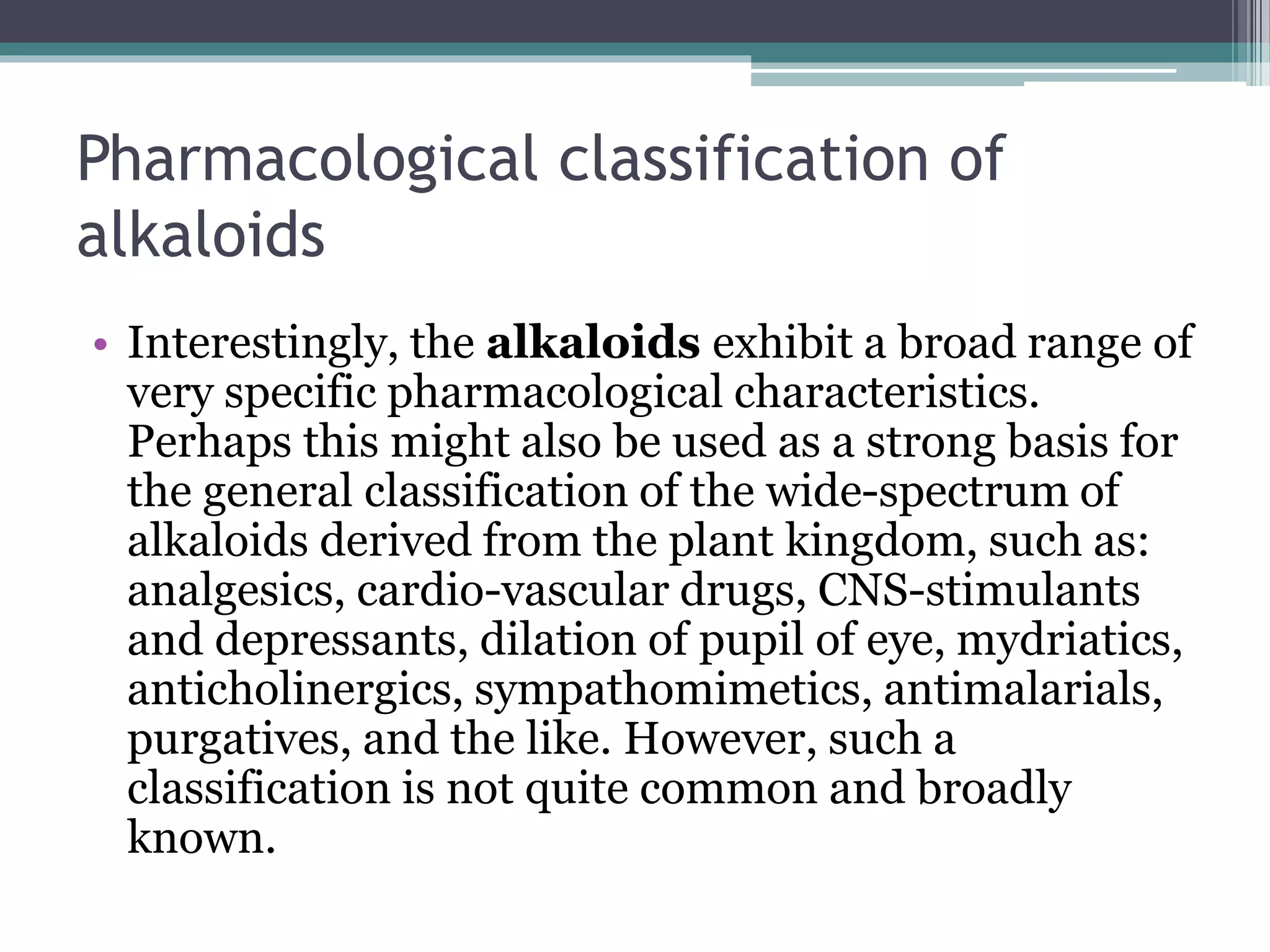 Introduction to alkaloids | PPTX