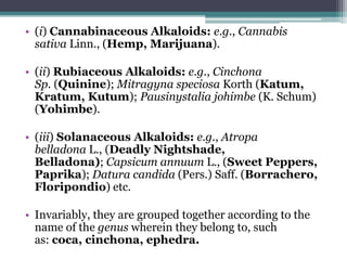 Introduction to alkaloids | PPTX