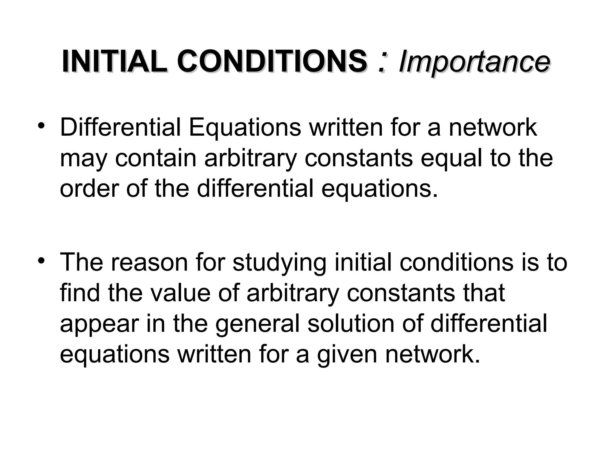 Initial Conditions | PPT