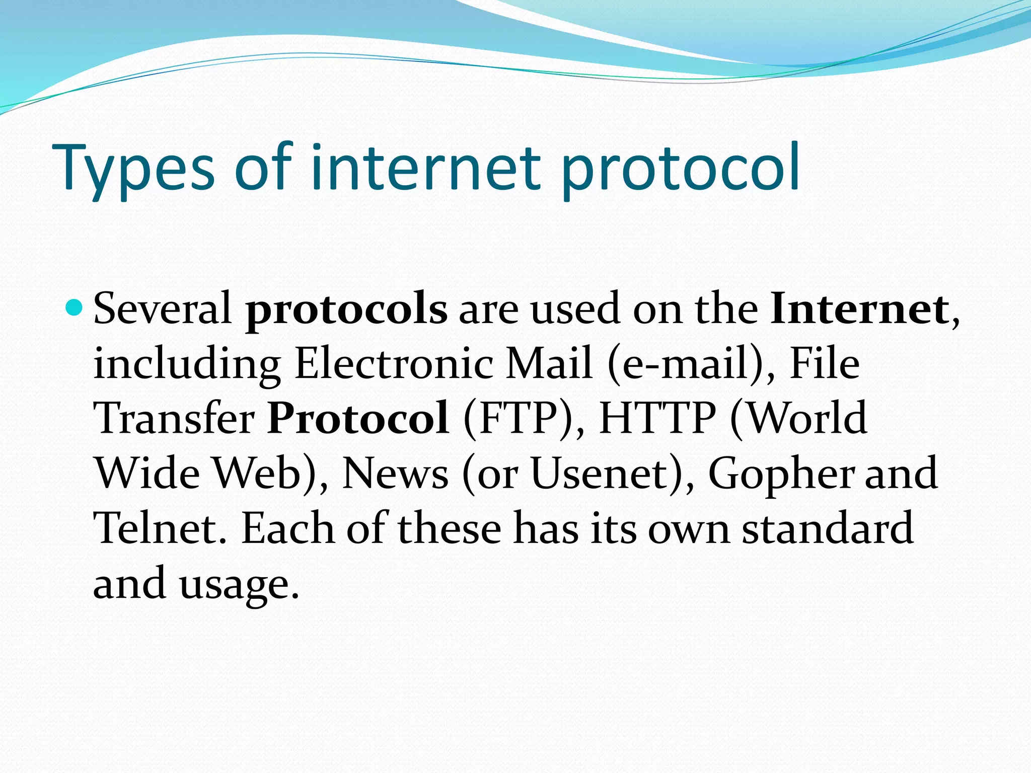 internet protocol | PPTX | Computer Networking | Computing