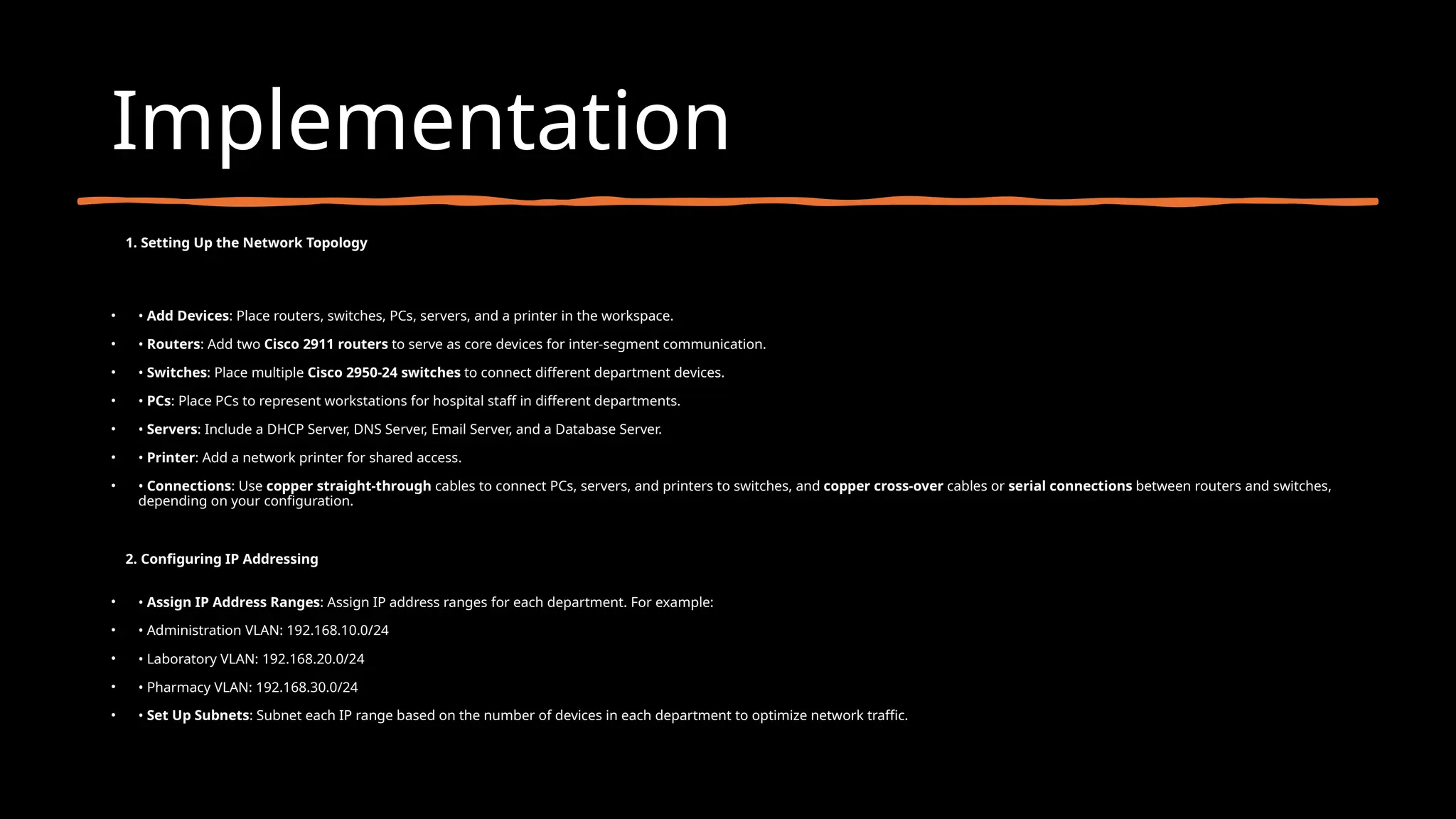 hospital network using hybrid topology in cisco | PPTX