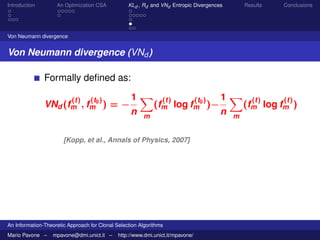 An Information-Theoretic Approach for Clonal Selection Algorithms | PPT