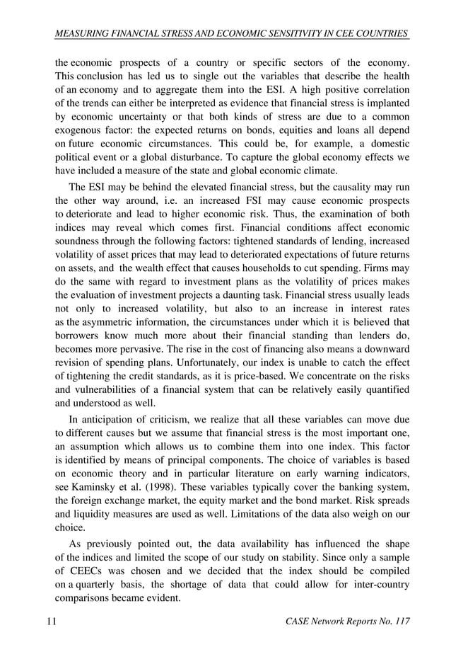 CASE Network Report 117 - Measuring Financial Stress and Economic ...