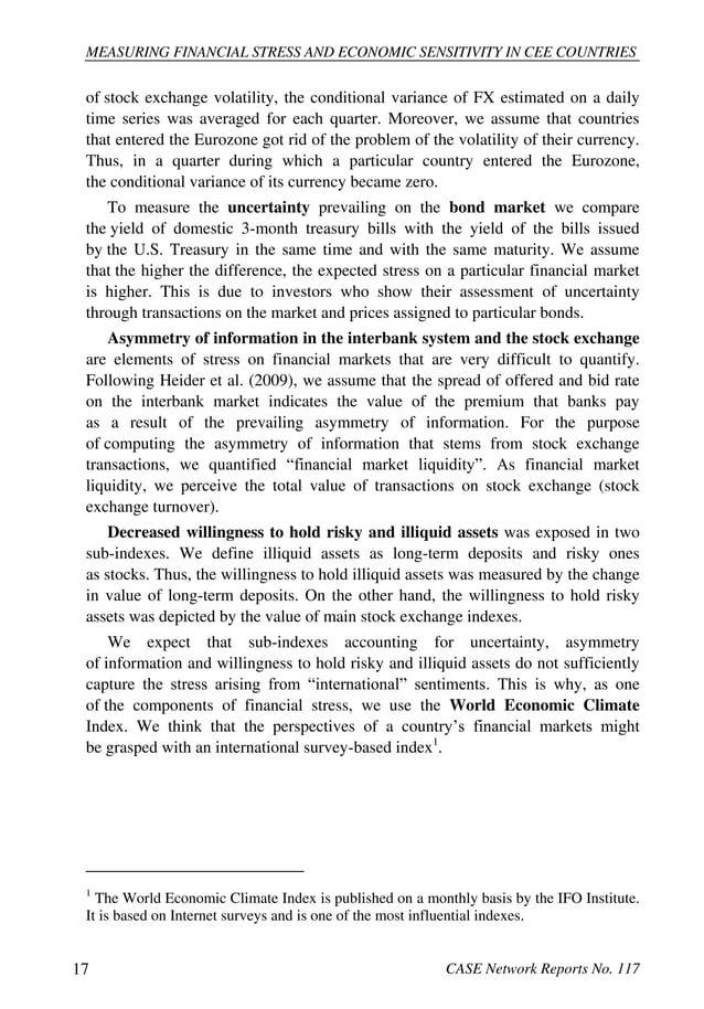 CASE Network Report 117 - Measuring Financial Stress and Economic ...