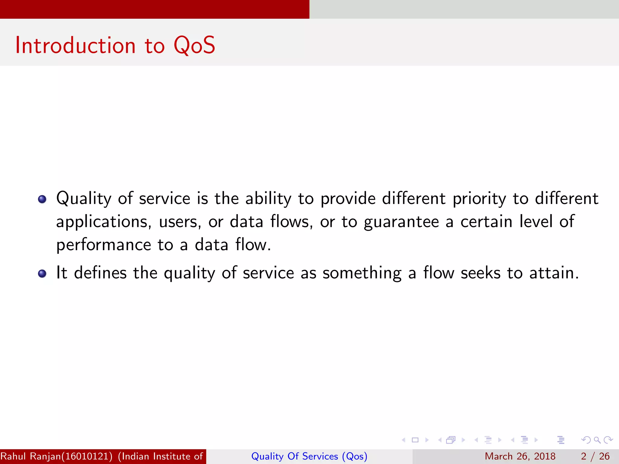 QOS (Quality of Services) - Computer Networks | PDF