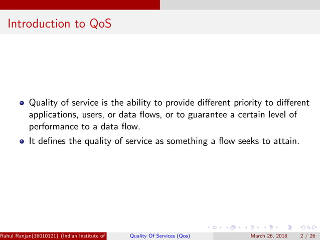 QOS (Quality of Services) - Computer Networks | PDF