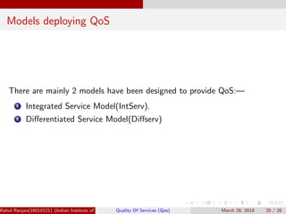 QOS (Quality of Services) - Computer Networks | PDF