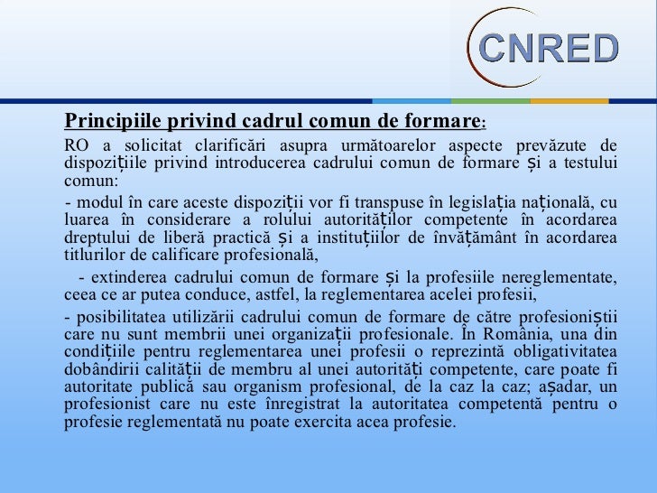 CNRED - Prezentare Directiva 2005/36/CE