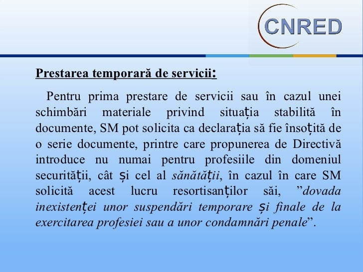 CNRED - Prezentare Directiva 2005/36/CE