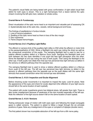 Cranial Nerve Assessment | PDF