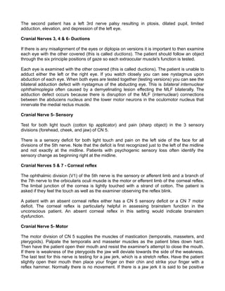 Cranial Nerve Assessment | PDF