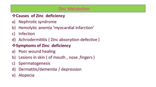 Metabolism of zinc and its clinical significance | PDF