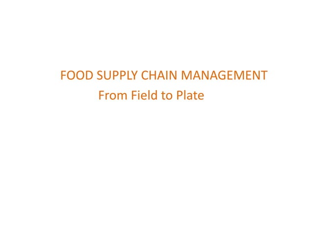 Food supply chain | PPT