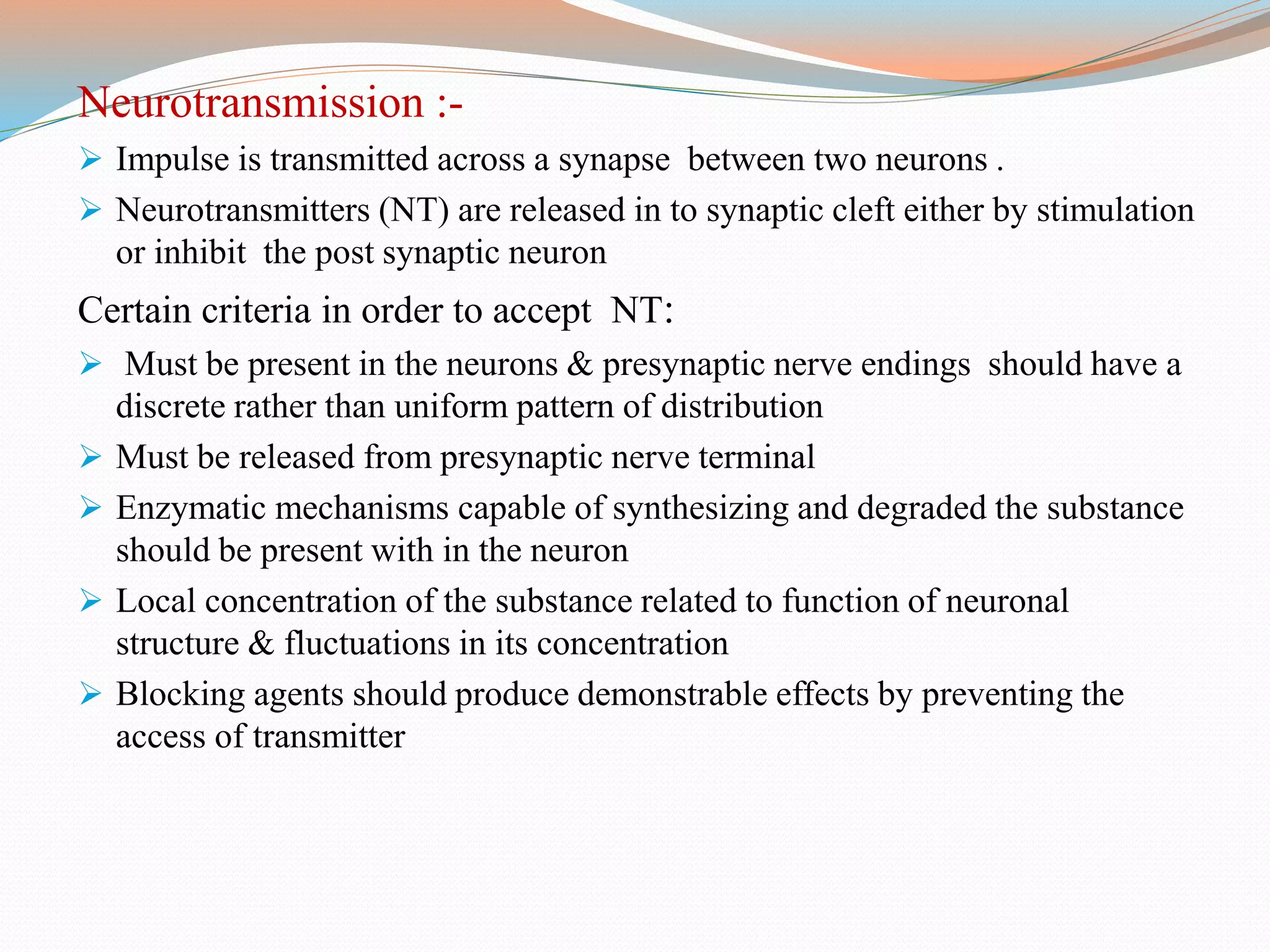 Neurohumoral transission in CNS | PPTX