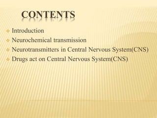 Neurohumoral transission in CNS | PPTX