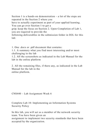 CNS440 – Lab Assignment Week 2 Complete Lab 1 Perfo.docx