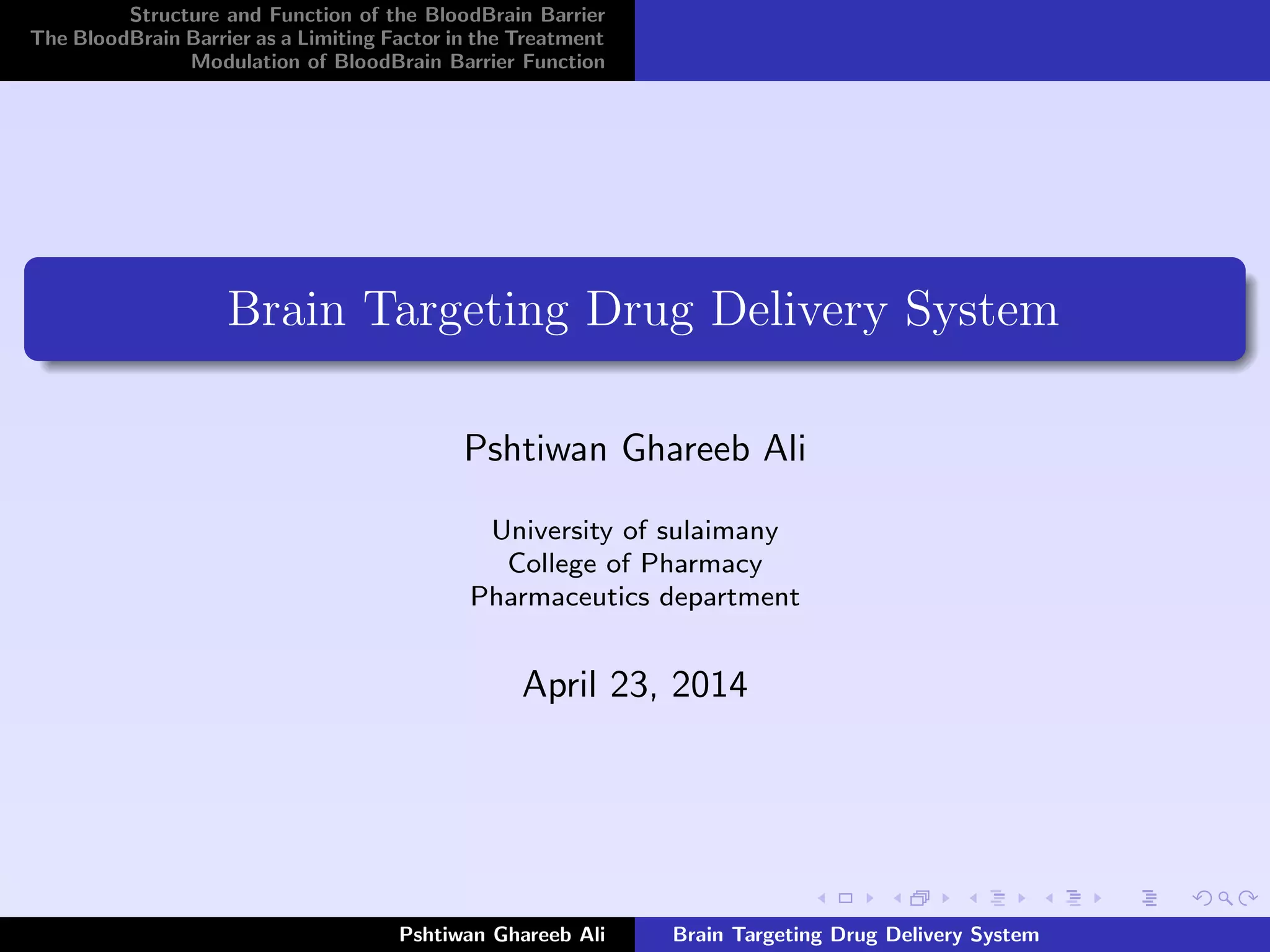 Cns drug delivery system by pharmaceutics means | PDF