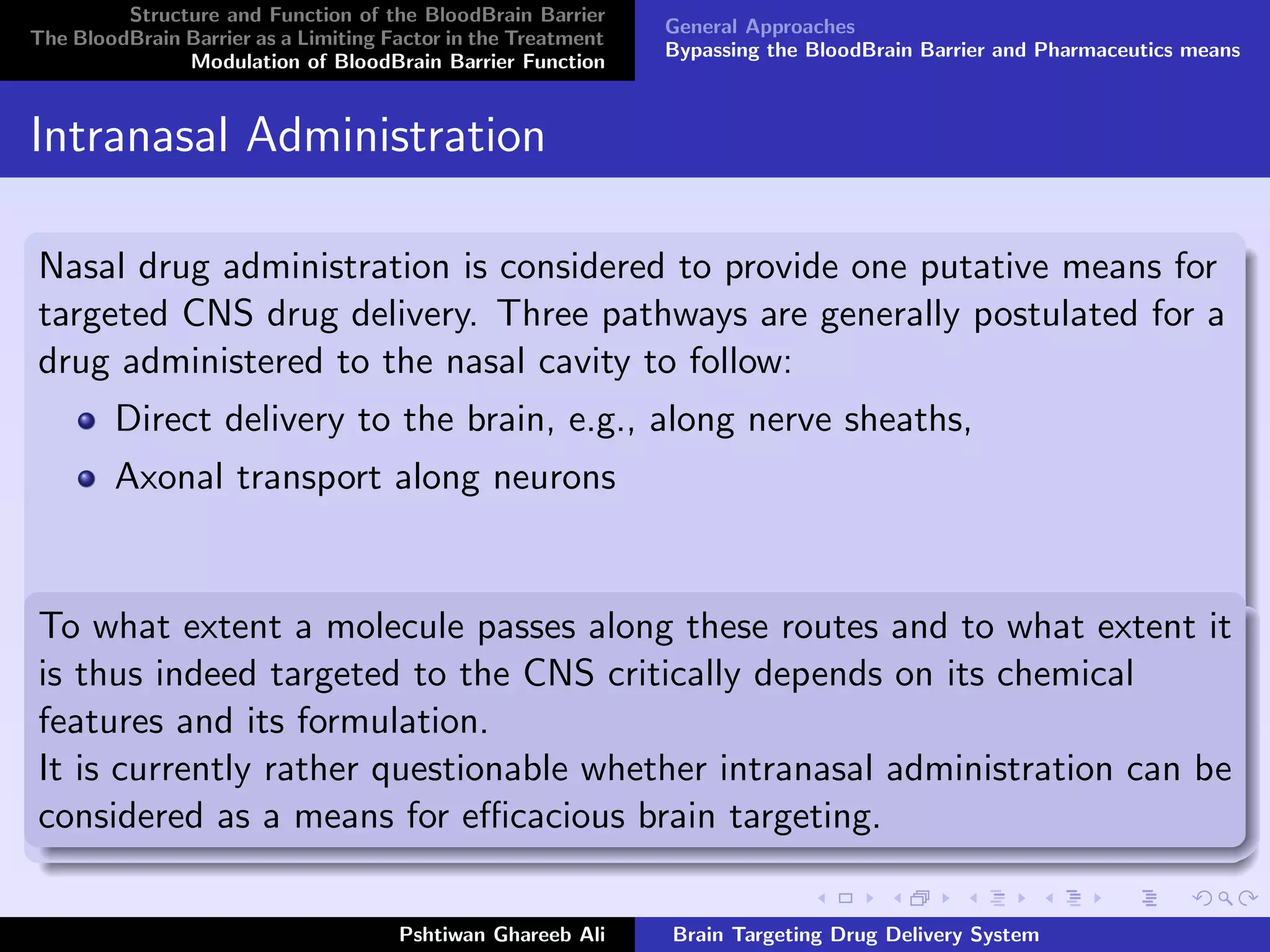 Cns drug delivery system by pharmaceutics means | PDF