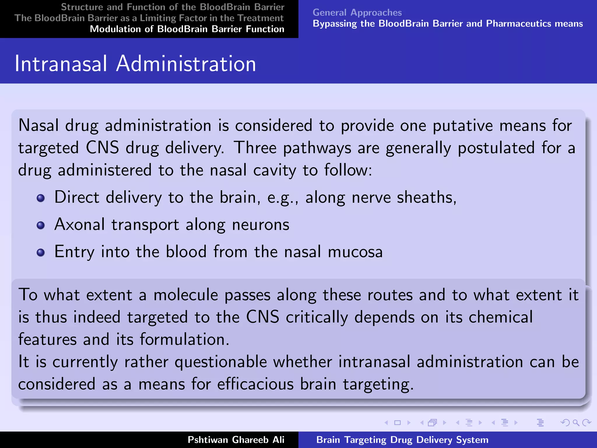 Cns drug delivery system by pharmaceutics means | PDF