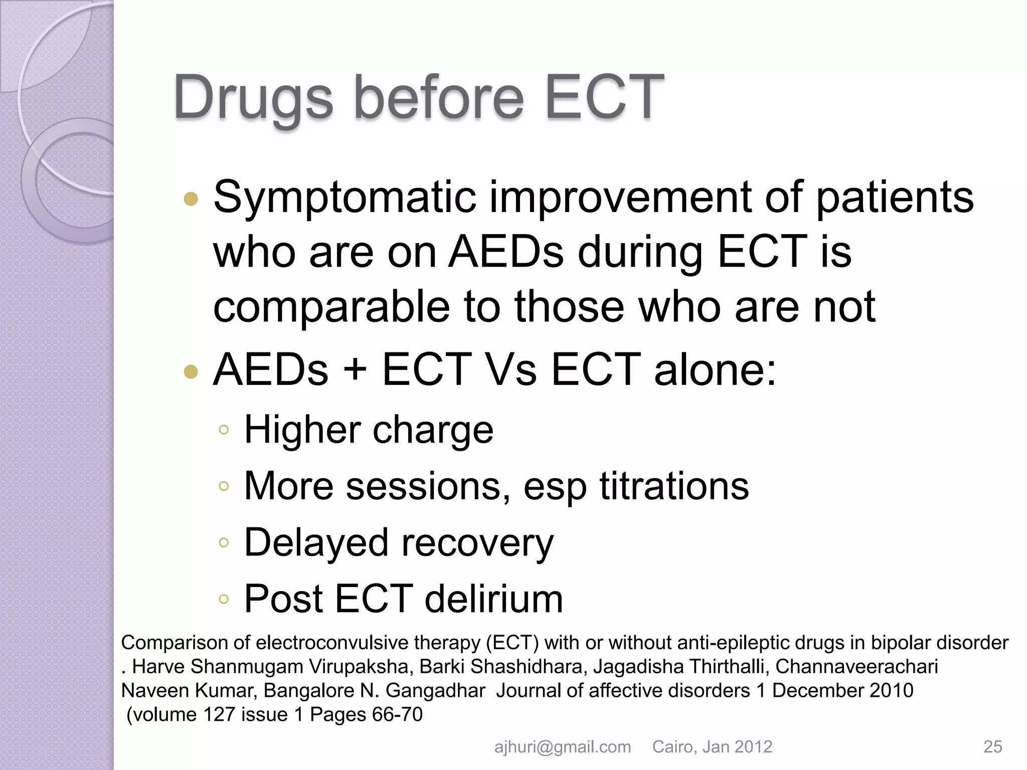 Electroconvulsive therapy: a neurologic perspective | PPTX