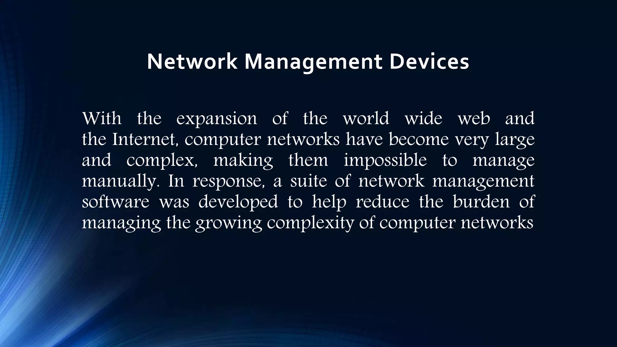 Network Management Devices | PPT