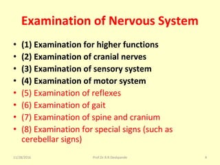 Clinical Examination of Nervous System - PPT | PDF
