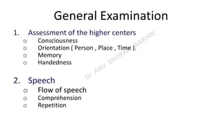 EXAMINATION OF THE CENTRAL NERVOUS SYSTEM | PPT