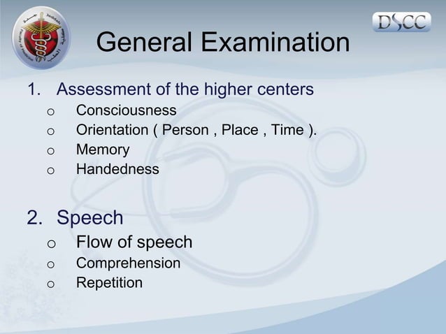 CNS examination.......................ppt