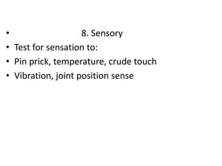 CNS EXAMINATION Lecture notes AMO.pptx | Brain and Nervous System ...