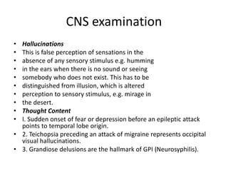 CNS EXAMINATION part 1 SGB.pptx | Brain and Nervous System Disorders ...